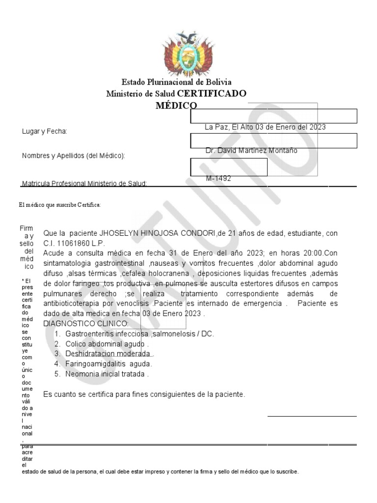 Certificado Medico Pdf