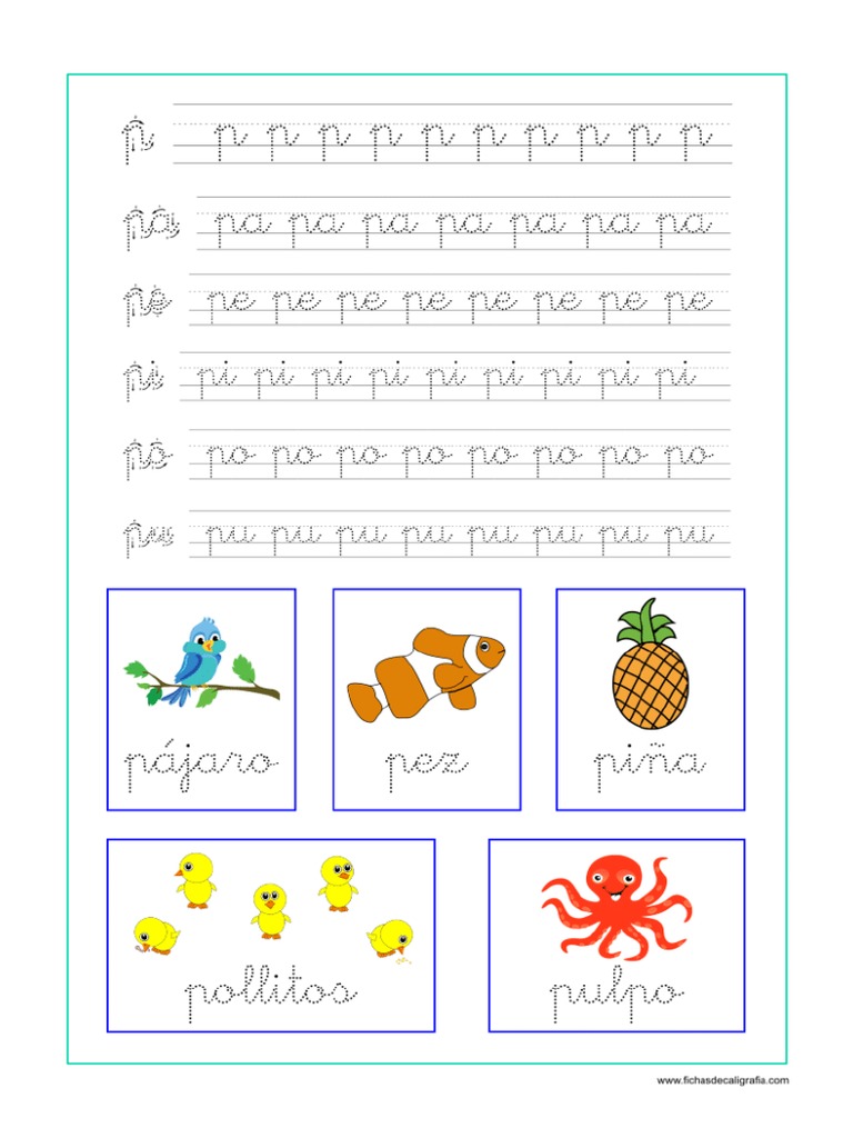 Ejercicio Letra P y M Con Vocales | PDF