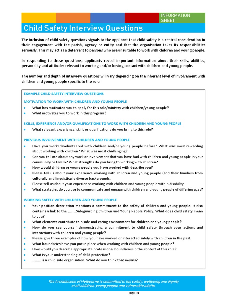 Child Safety Interview Questions | PDF