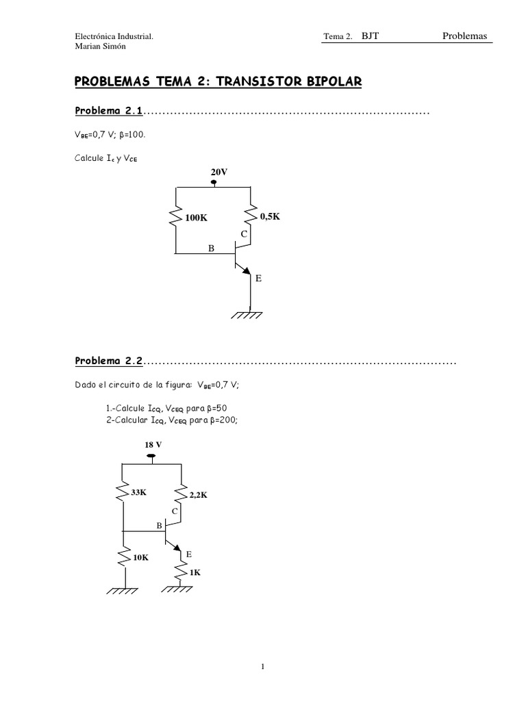 T2 - Problemas BJT | PDF