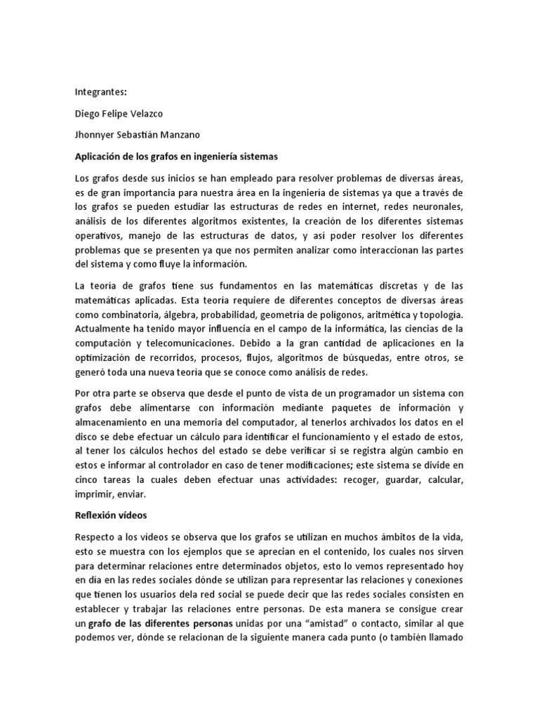Grafos | PDF | Teoría de grafos | Informática