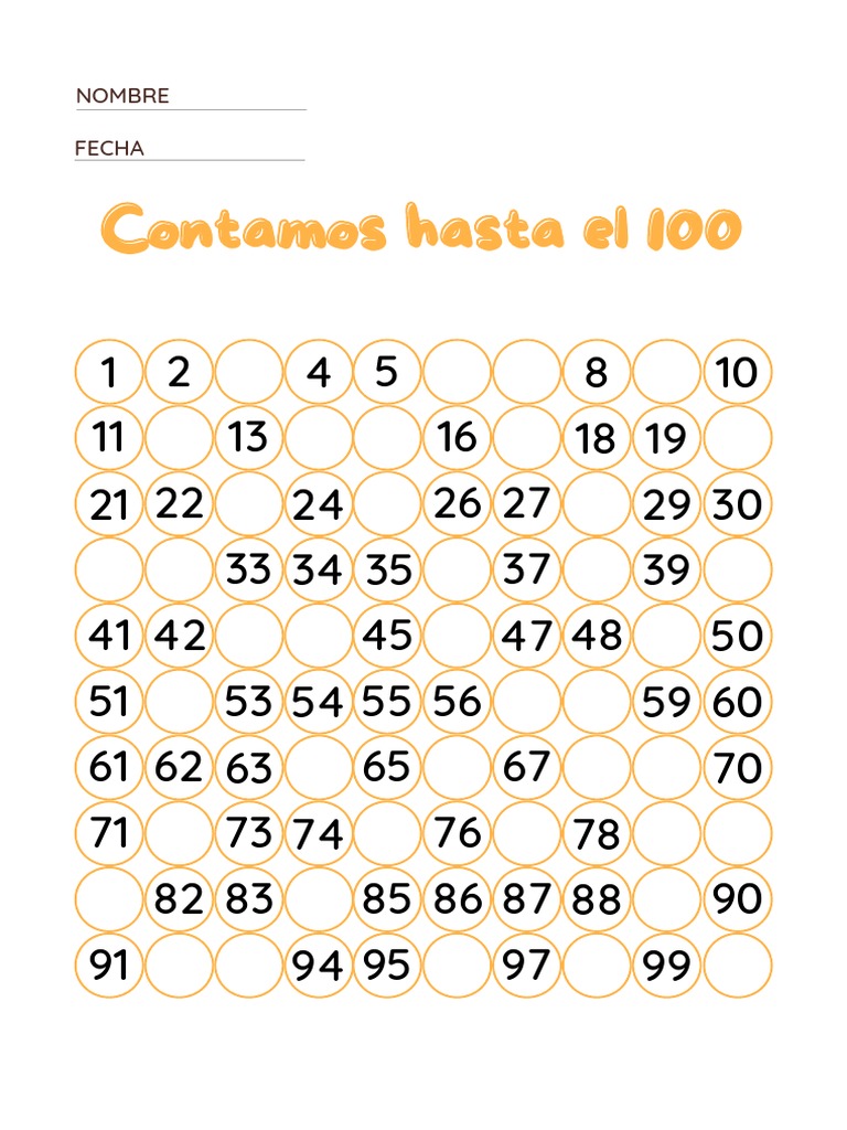 Count To 100 Worksheet | PDF