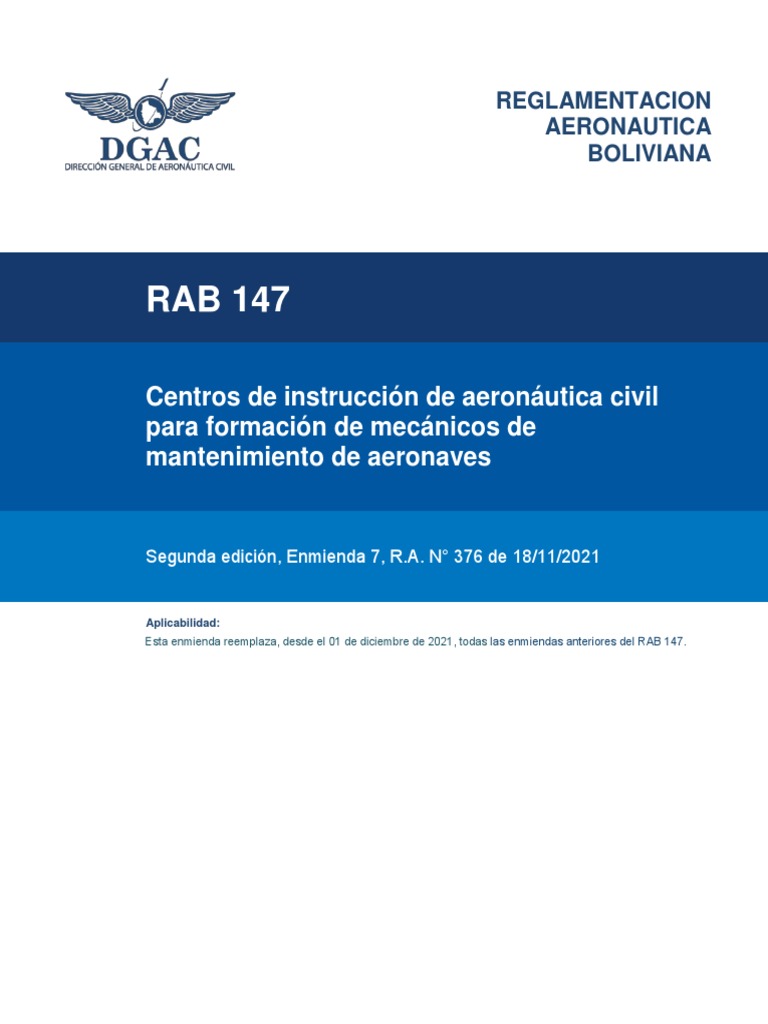 Rab 147 - Enm 7 - 2021 - Ra 376 18 Nov 2021 | PDF | Aviación | Transporte