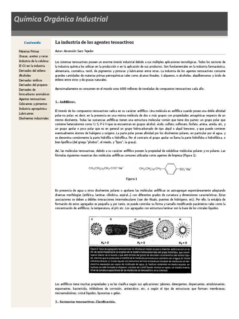 Ejemplos y tipos de tensoactivos | PDF | Tensioactivo | Detergente