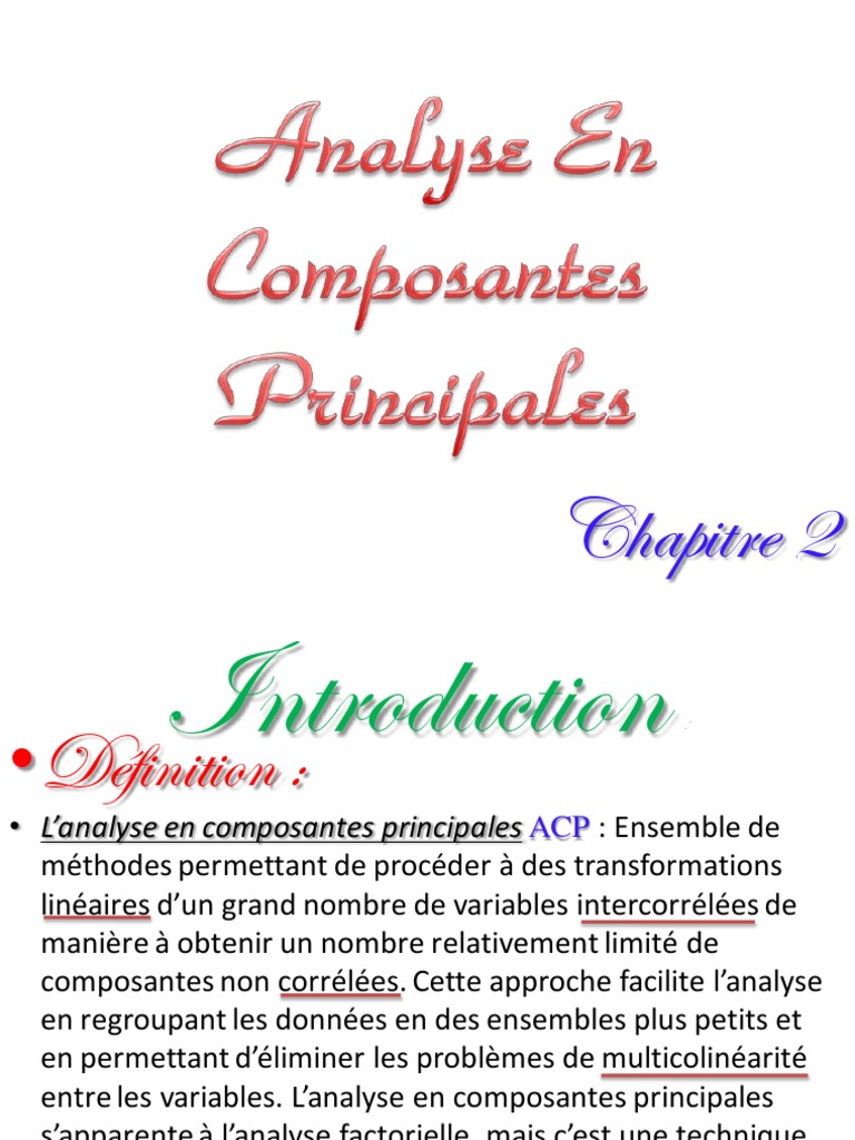 Analyse en Composantes Principales (ACP) | PDF | Analyse en composantes ...