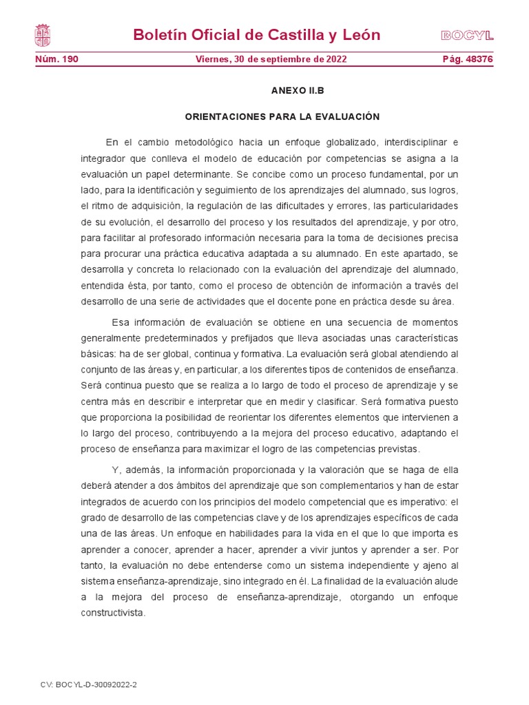 Anexo Ii.b - Evaluación | PDF | Evaluación | Aprendizaje