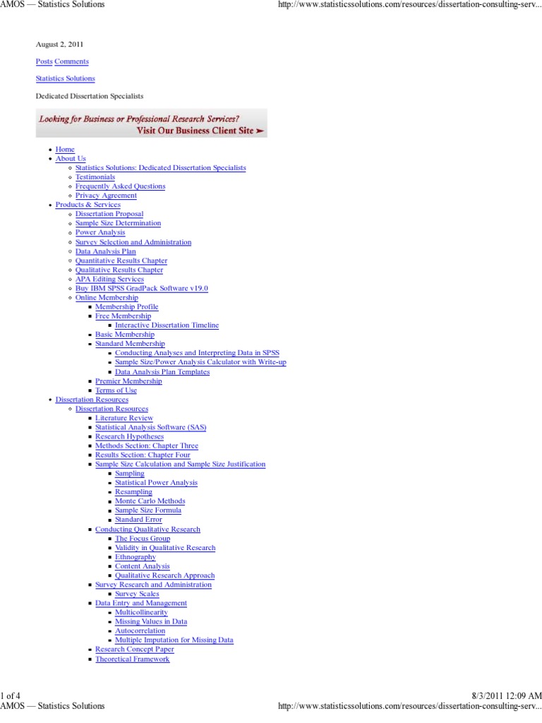 AMOS - Statistics Solutions | PDF | Structural Equation Modeling ...