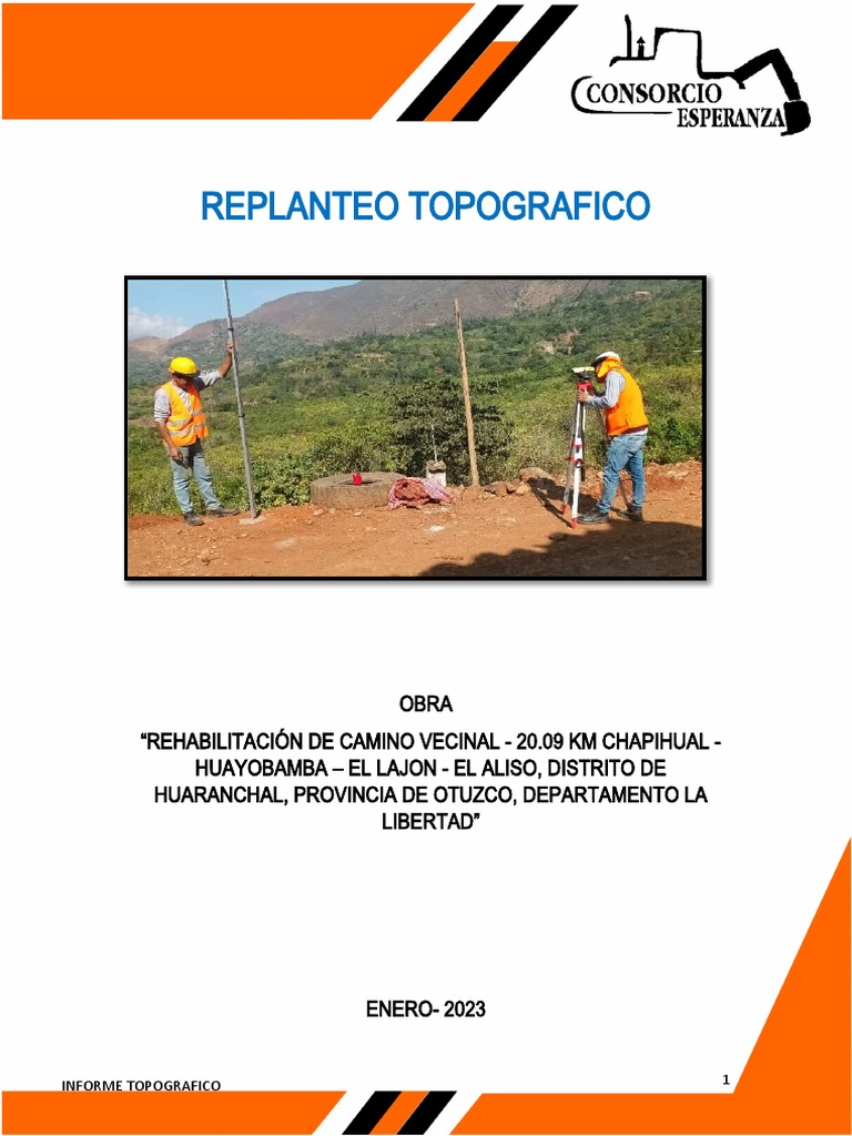 Informe de Replanteo - Topografo Ok | PDF | Topografía | Tecnología geográfica