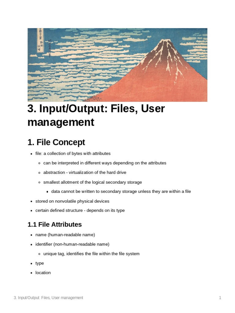 Inputoutput Files User Management Pdf Computer File Directory Computing 