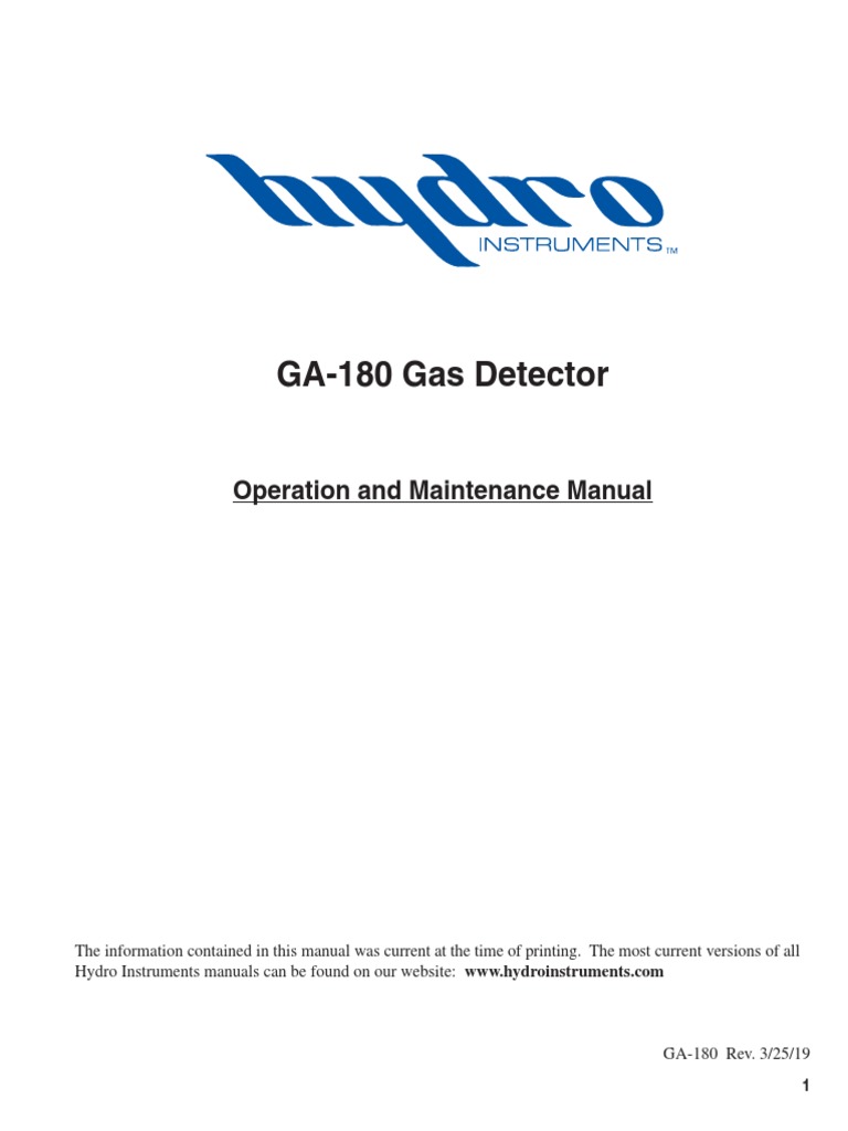 GA-180 Manual 032519 | PDF | Relay | Switch