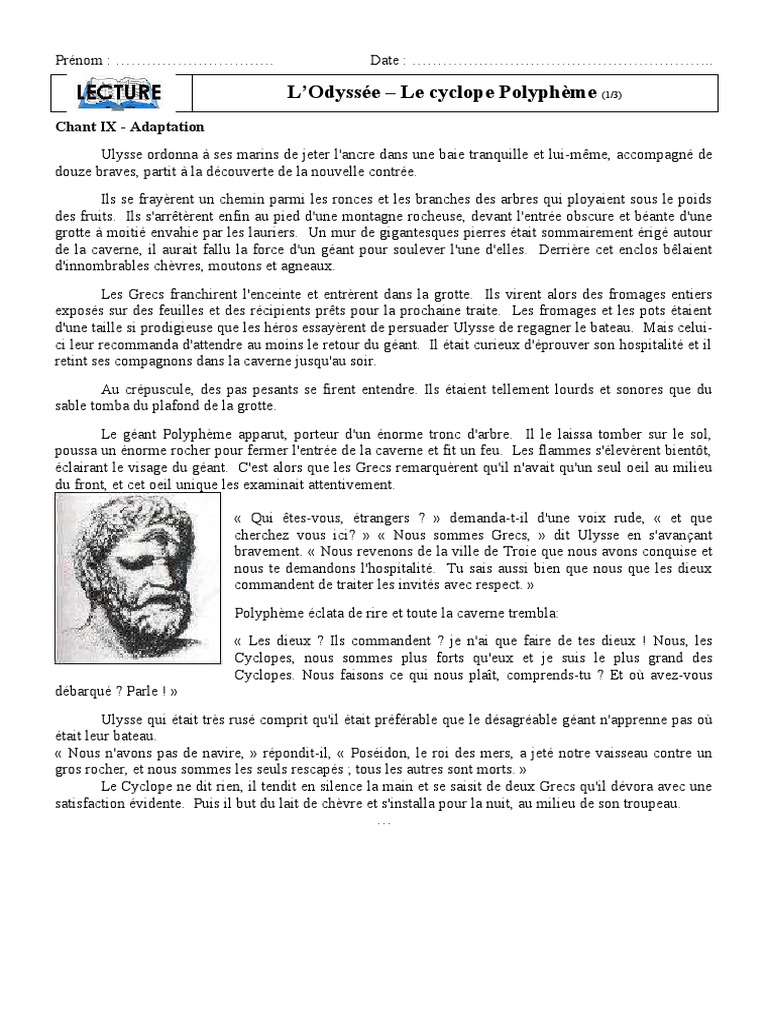 Cyclope 01 | PDF | Odyssée