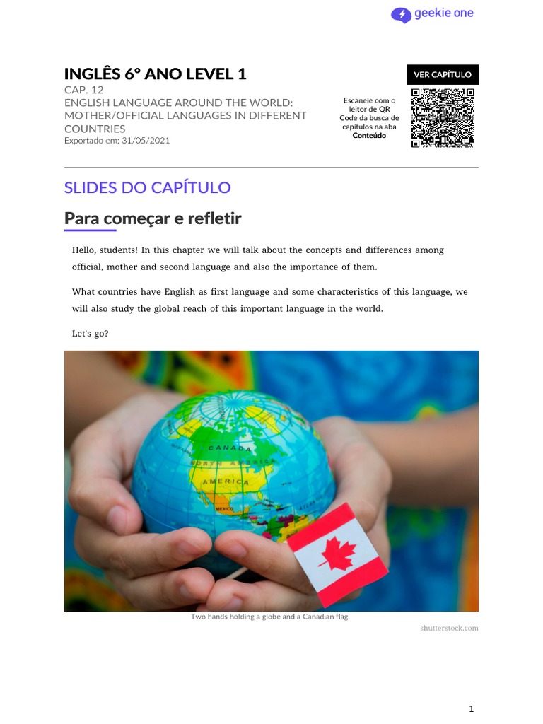 Geekie One - EF - Mistas - Inglês 6º Ano Level 1 - Cap. 12 - English ...
