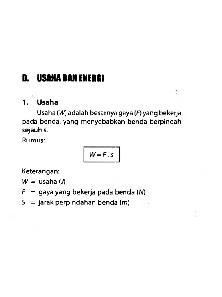 Rumus Usaha Dan Energi | PDF