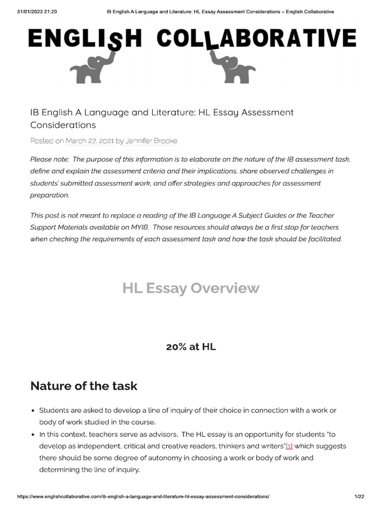 HL Essay Details | PDF