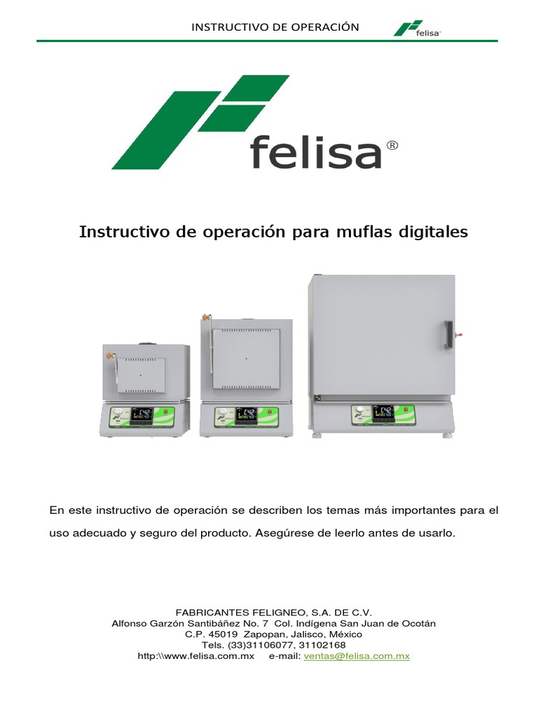 Instructivo de Operación para Muflas Digitales | PDF | Menú (Computación) | Calibración