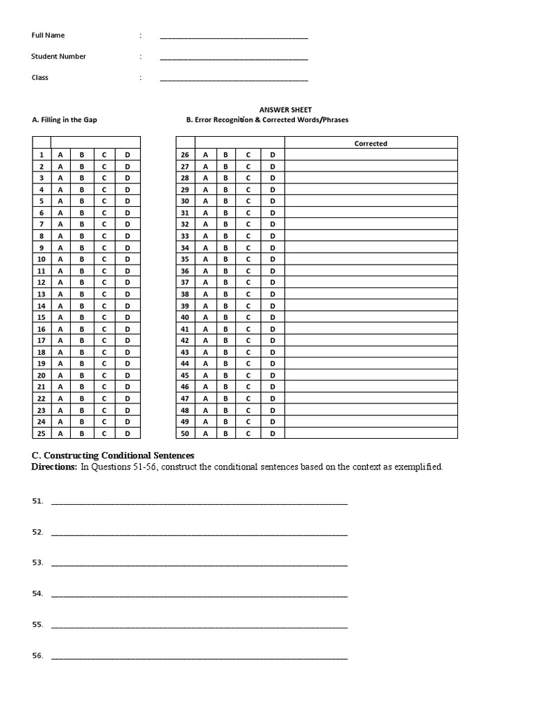 Answer Sheet v2 | PDF | Linguistics | Cognitive Science