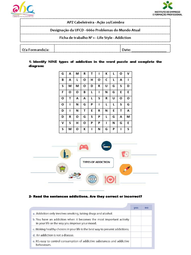 Addiction Worksheet | PDF
