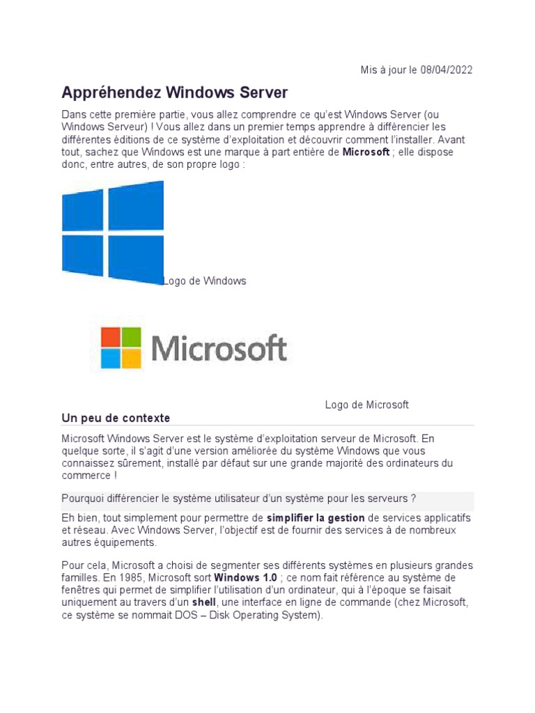Guide Complet sur Windows Server 2019 | PDF | Microsoft Windows | I Pv6