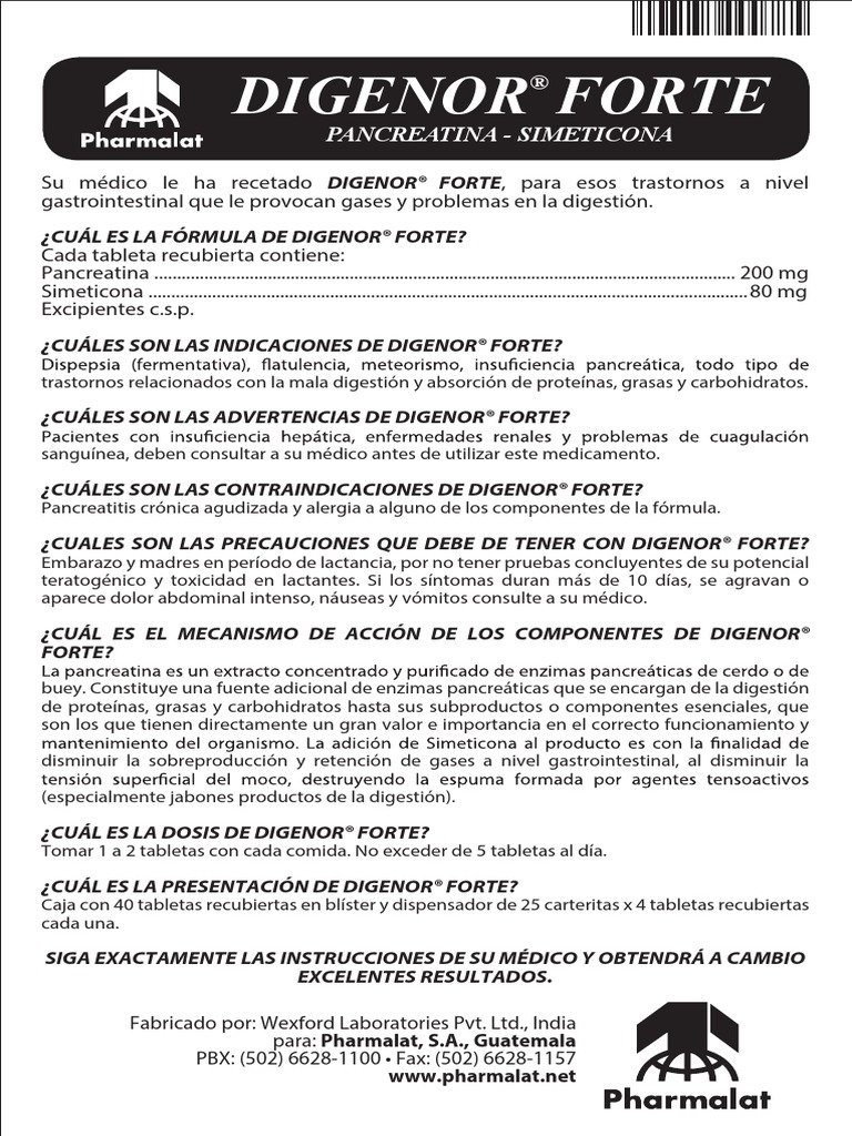 Digenor Forte | PDF | Digestión | Medicina CLINICA