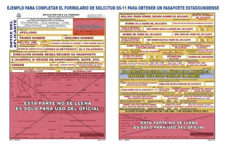 Ejemplo para Completar Formulario DS-11 Versin en PDF | PDF
