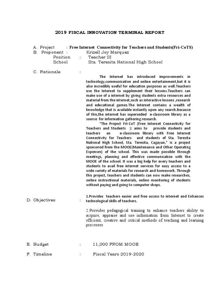 SBM Ws10 Innovation Terminal Report | Download Free PDF | Internet ...