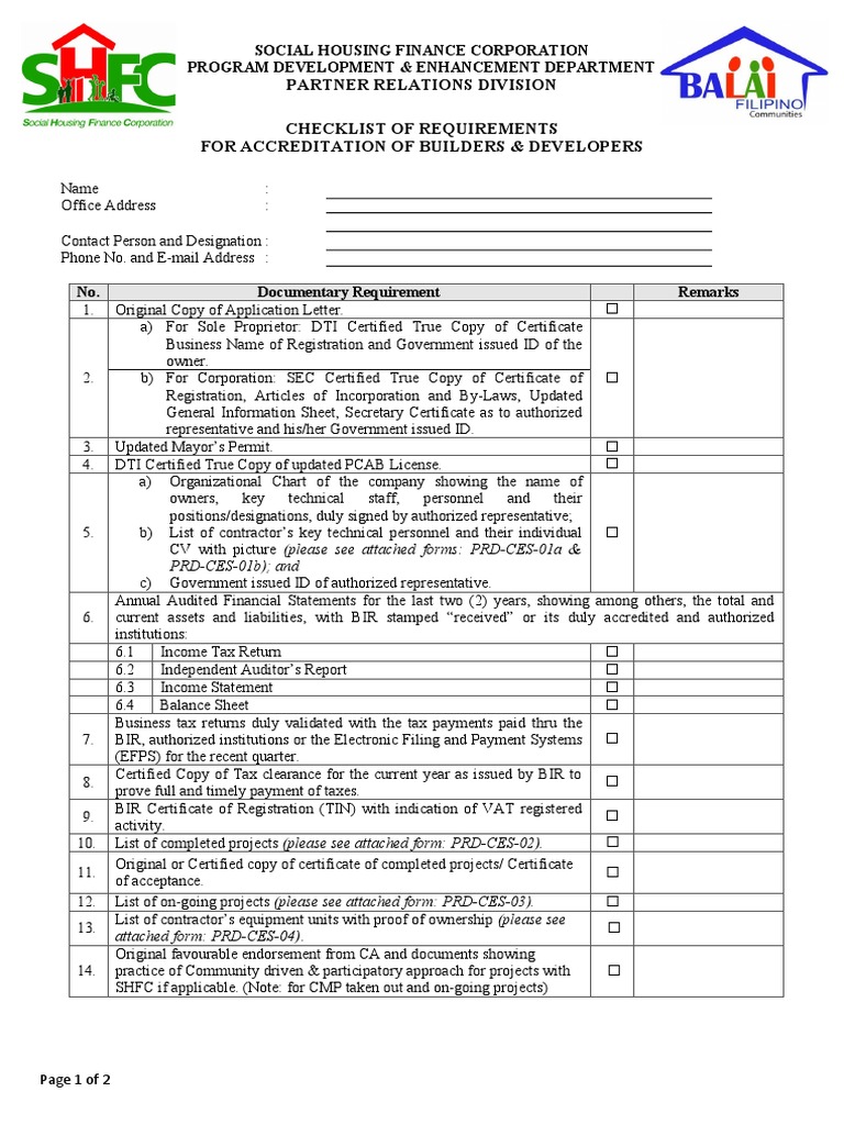 Checklist Builder and Developer 091918 | PDF | Balance Sheet | Business