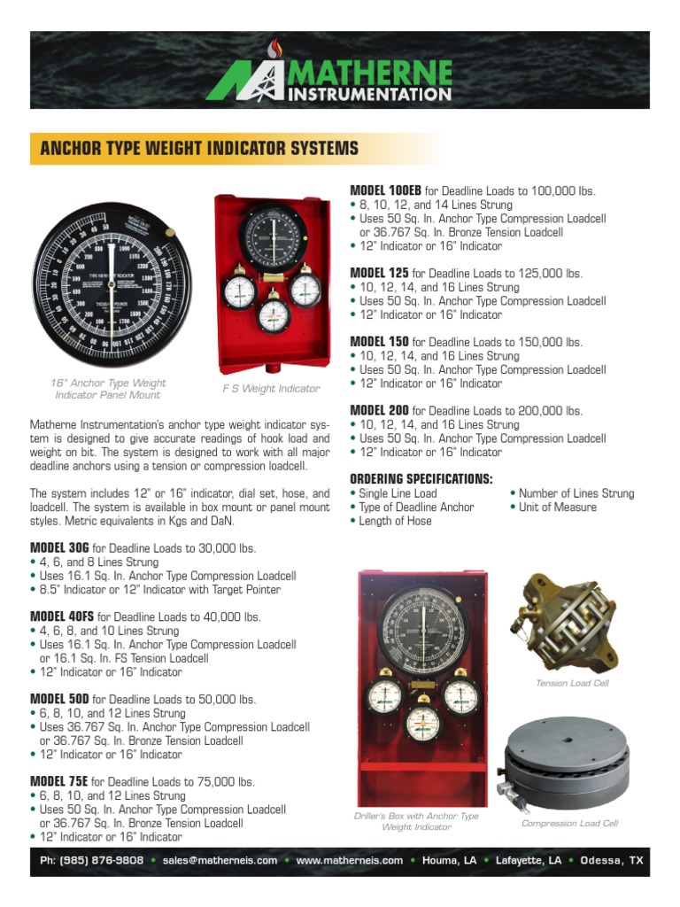 Anchor Type Weight Indicator Systems Brochure Matherne 9 - 2020 | PDF ...