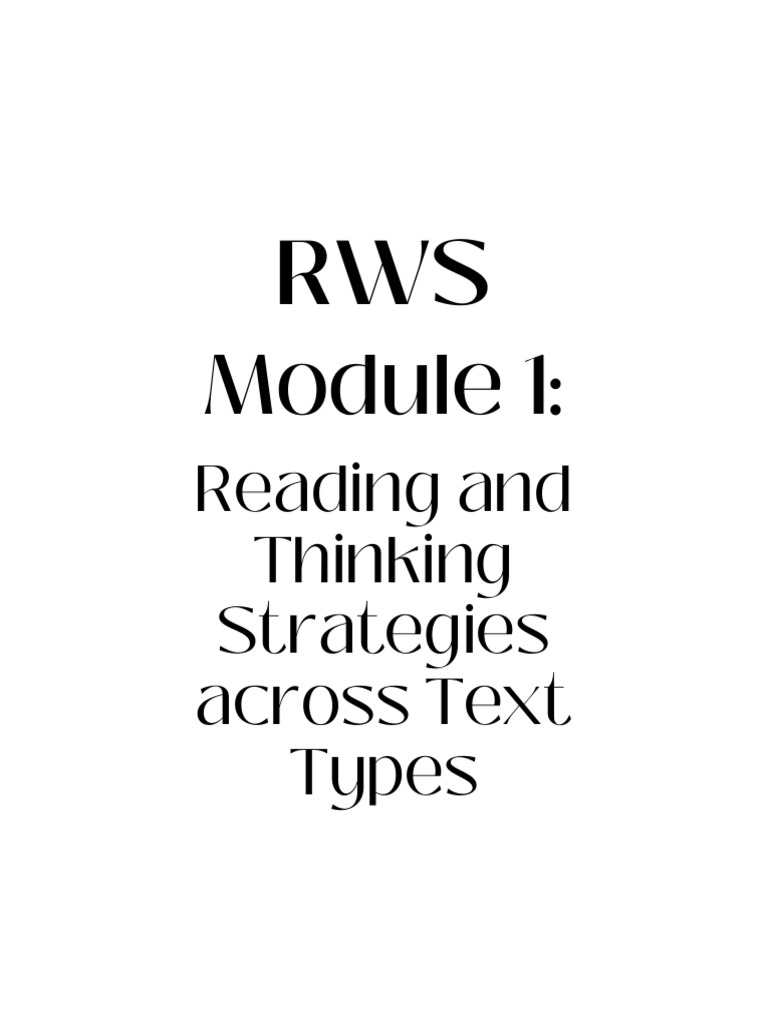 Reading and Thinking Strategies Across Text Types | PDF