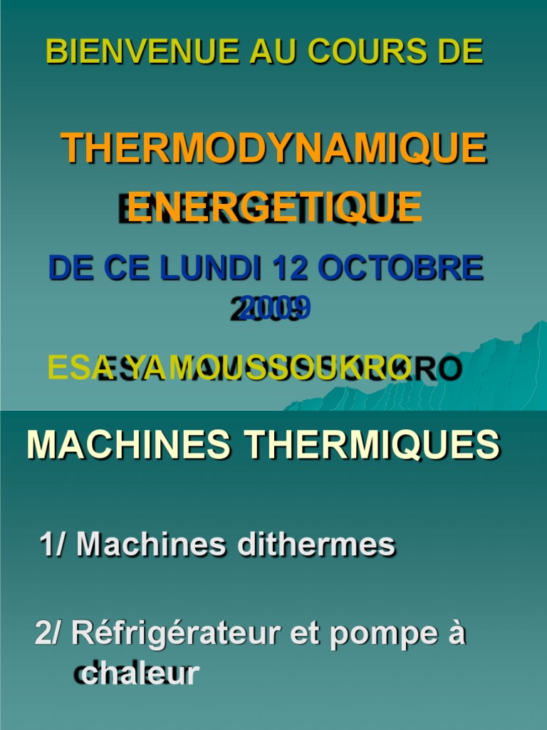 Machines Thermiques | PDF | Chaleur | Entropie