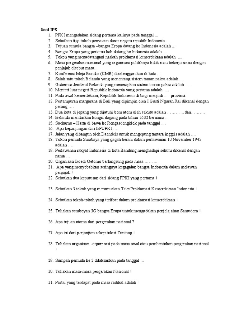 Soal IPS Tema 7 Les | PDF