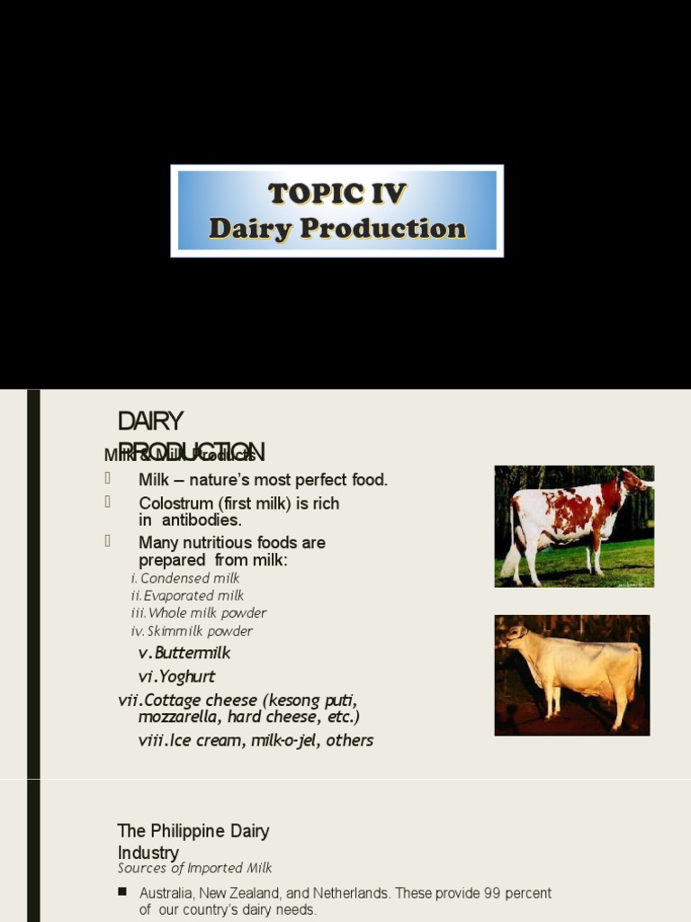 Dairy Production | PDF | Dairy Cattle | Cattle
