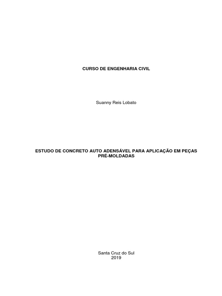 FINAL TCC II - Suanny Reis Lobato | PDF | Concreto | Cimento