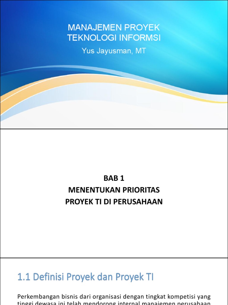 Manajemen Proyek Bab 1 | PDF