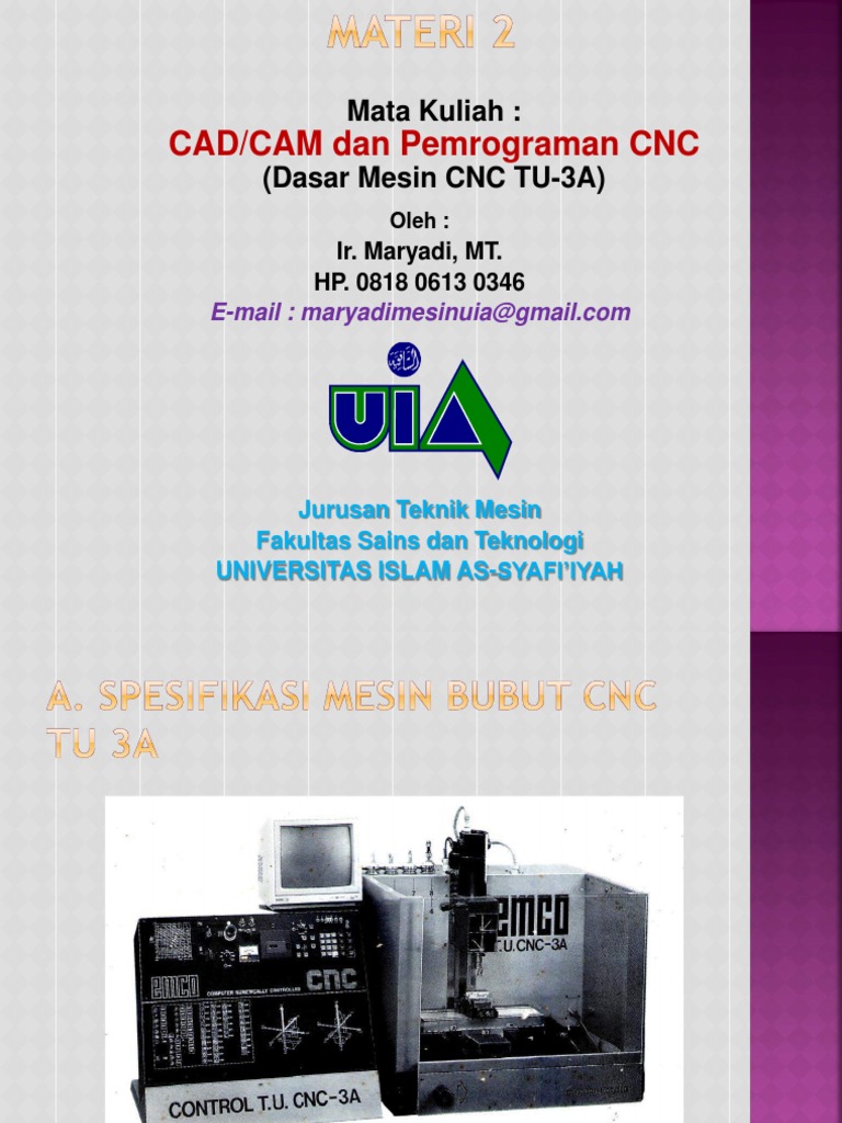 Materi 2 Dasar Mesin CNC TU-3A | PDF