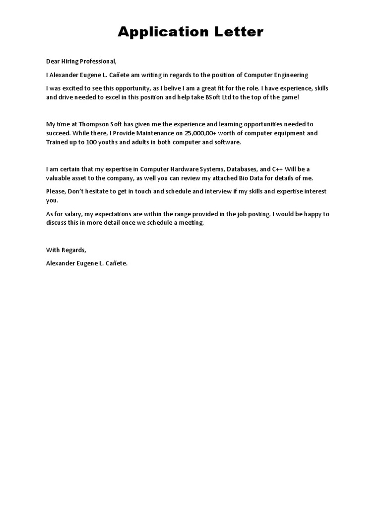 Dear Hiring Professional | PDF