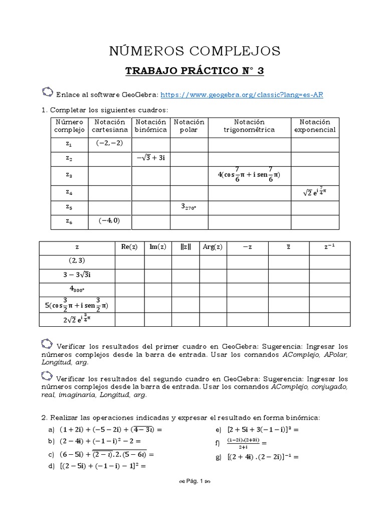 Números Complejos | PDF | Número complejo | Triángulo