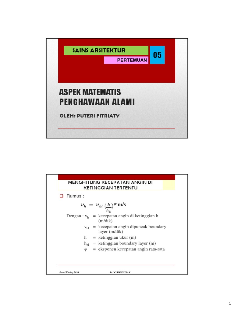 P05. Perhitungan Penghawaan Alami 1 | PDF