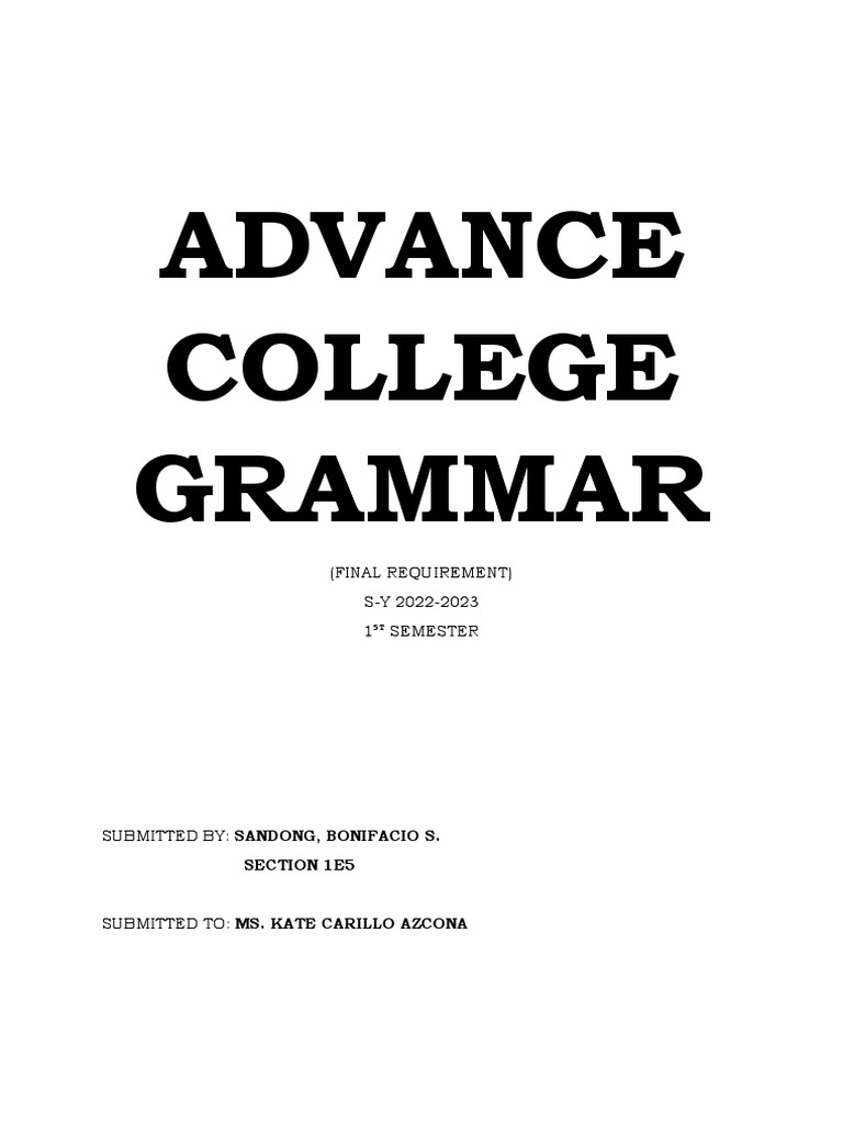 Advance College Grammar Final Requirement | PDF