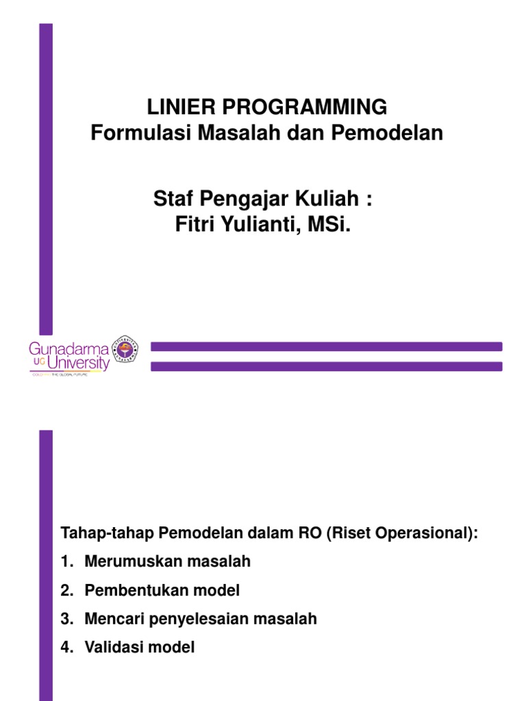 II. Linier Programming Formulasi Masalah Dan Pemodelan | PDF