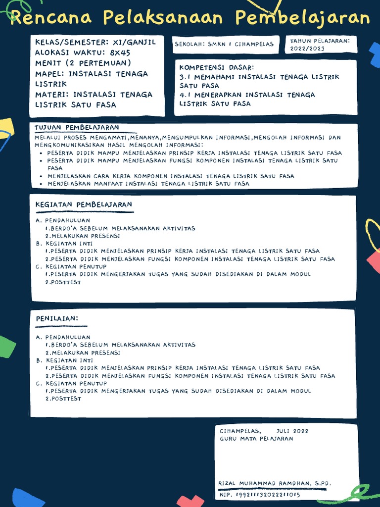 Rencana Pelaksanaan Pembelajaran | PDF