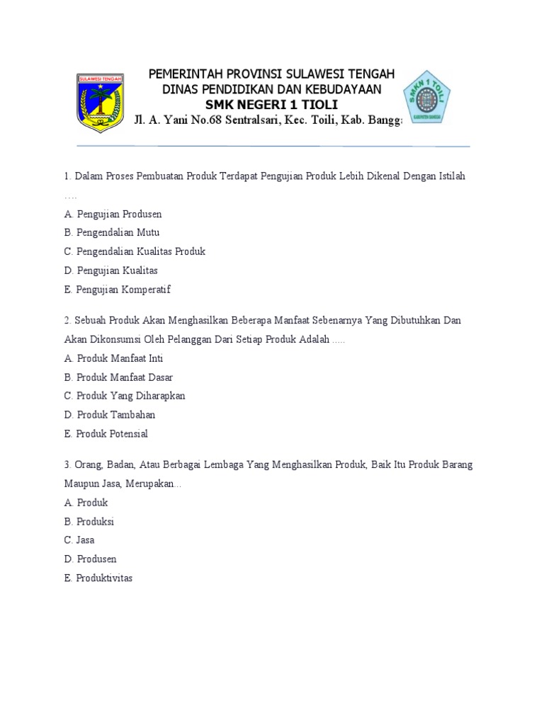 Soal PKWU Kelas XII | PDF