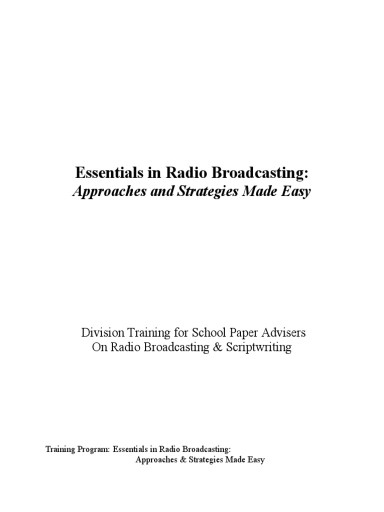 Essentials in Radio Broadcasting Latest | PDF