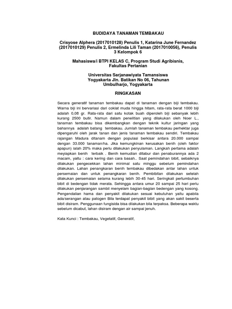 Agt C C6 Tembakau | PDF