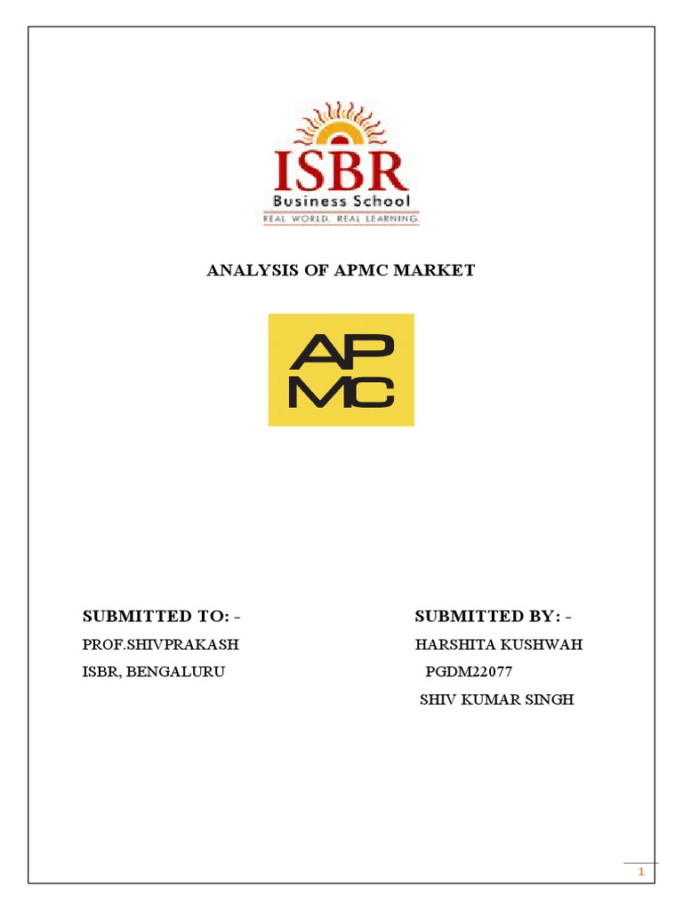 Apmc Report | PDF | Futures Contract | Economies