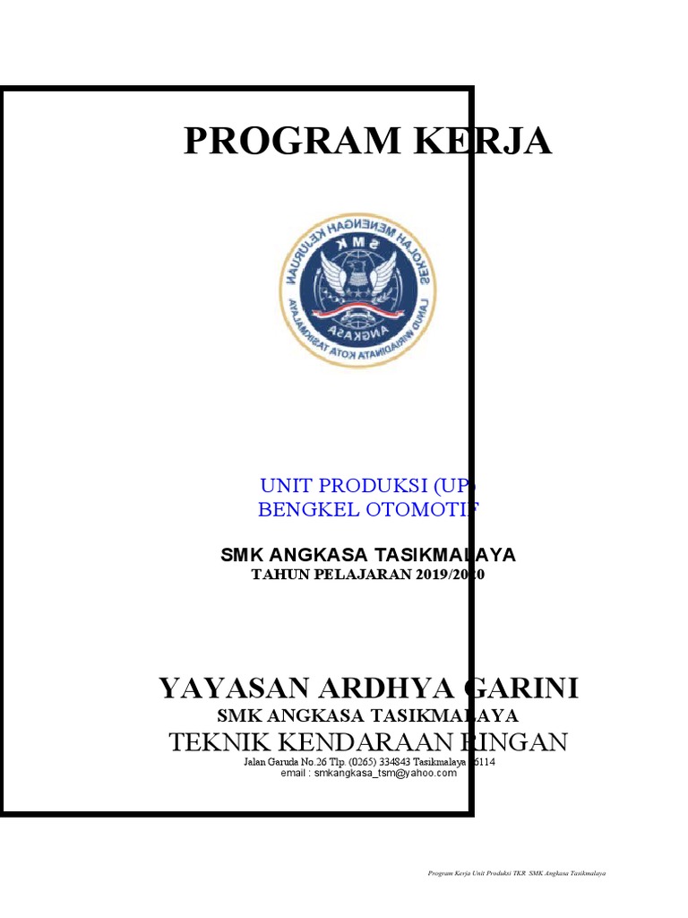 Program Kerja Unit Produksi SMK Angkasa | PDF | Karier & Perkembangan