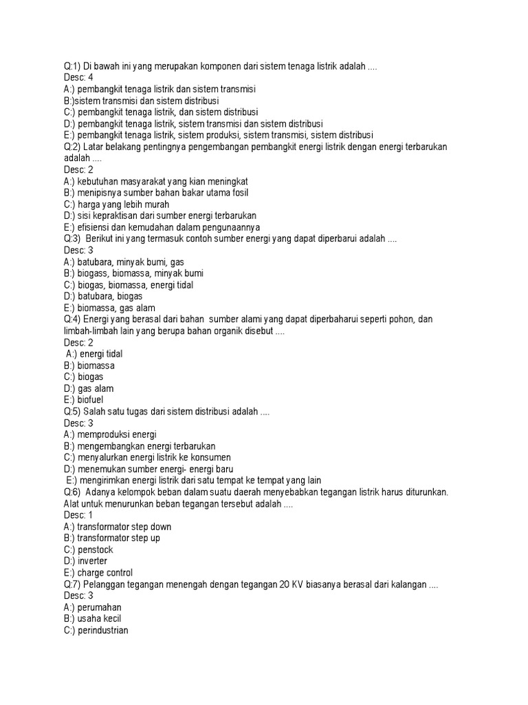 DPK Ketenagalistrikan | PDF