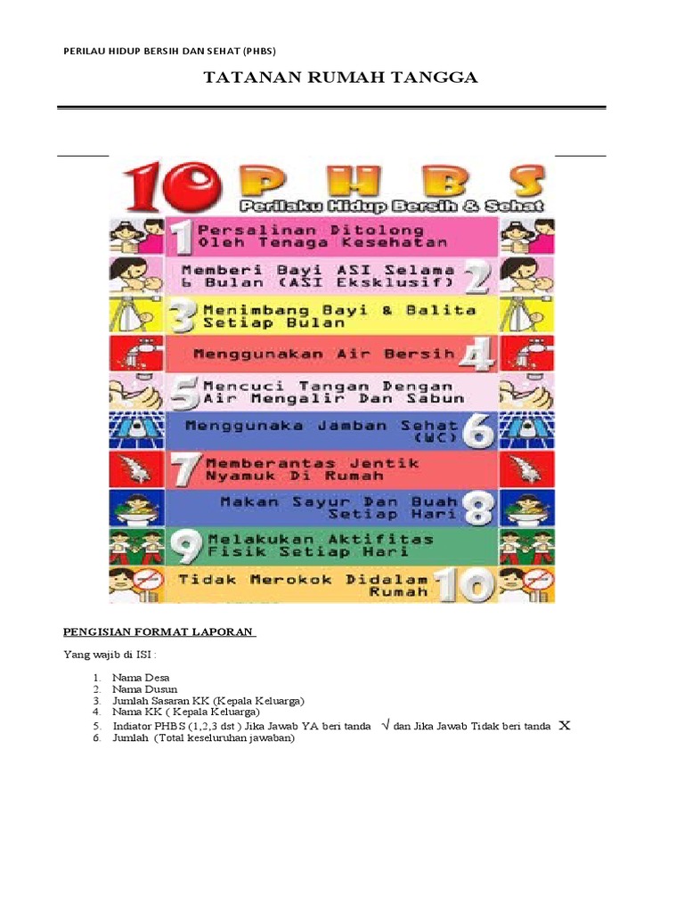 Laporan PHBS Rumah Tangga 2020 | PDF