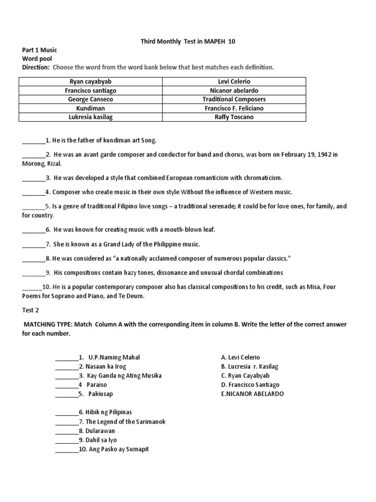 Mapeh 10 | PDF | Cinematography | Camera