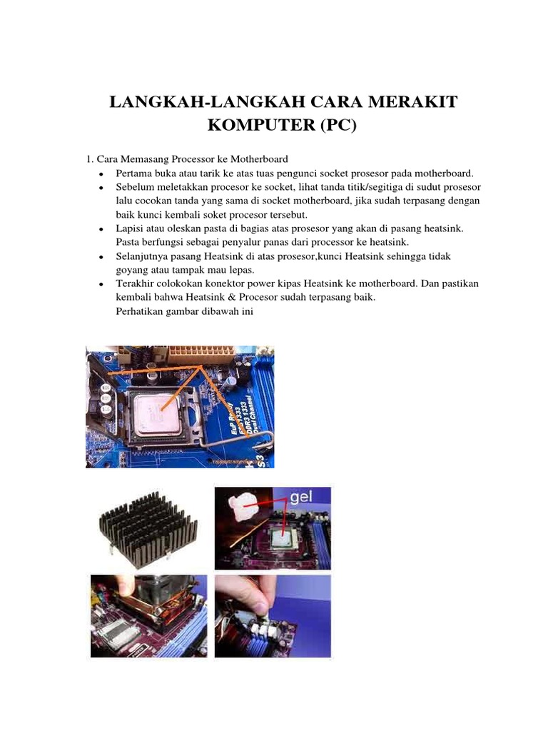 Langkah Merakit PC | PDF