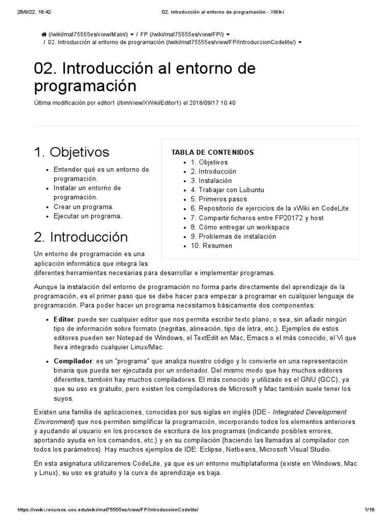 Introducción a CodeLite y Lubuntu | PDF | Compilador | Entorno de ...